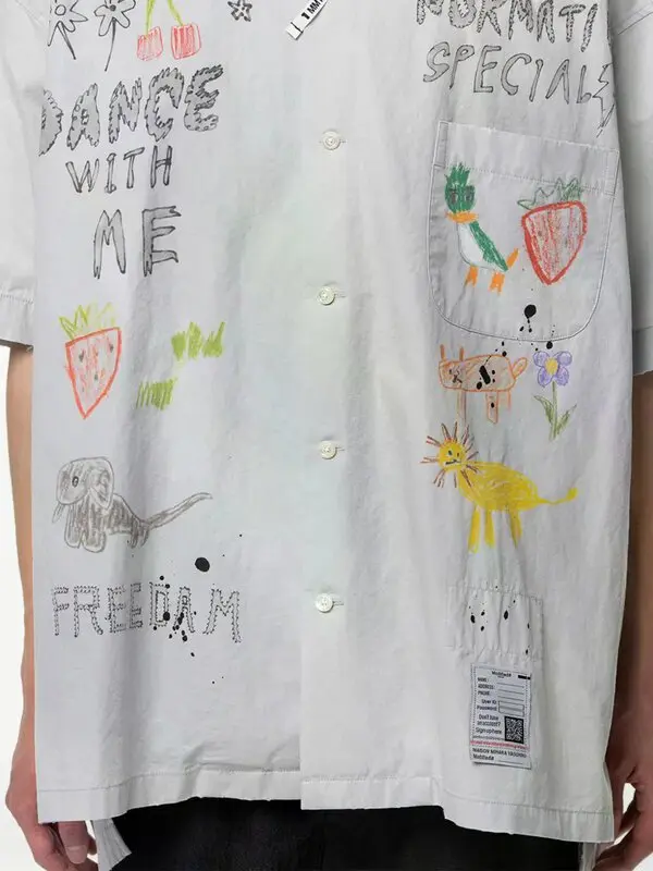 Mihara Yasuhiro Hand Drawing Print Shirt - Grey