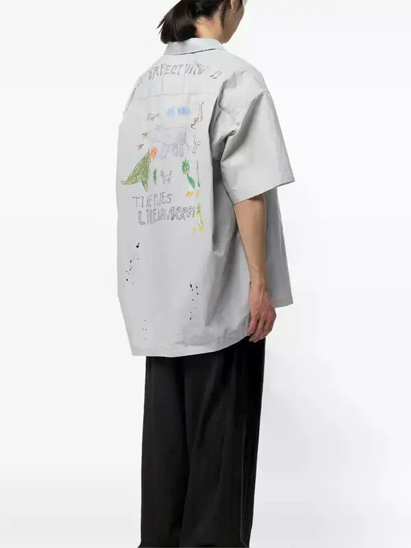 Mihara Yasuhiro Hand Drawing Print Shirt - Grey