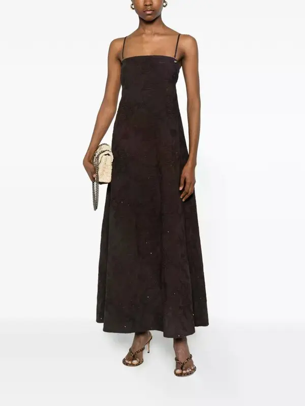 Liu Jo Long Embroidered Cotton Muslin Dress