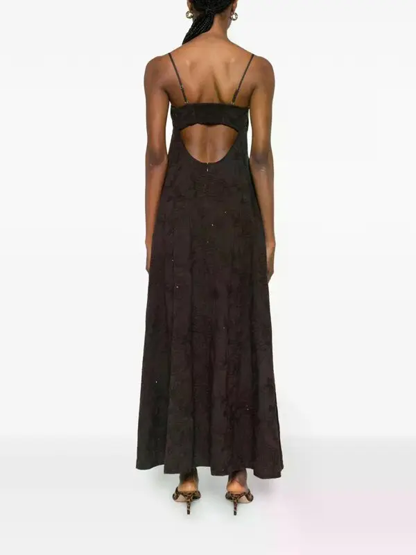 Liu Jo Long Embroidered Cotton Muslin Dress