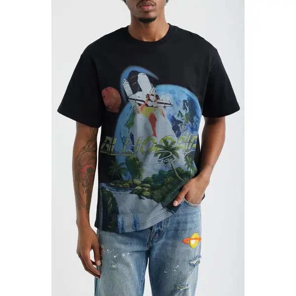 BILLIONAIRE BOYS CLUB Waterfalls Graphic T-shirt - Black