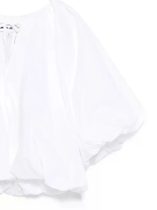 Dkny Balloon-sleeve Tie Blouse