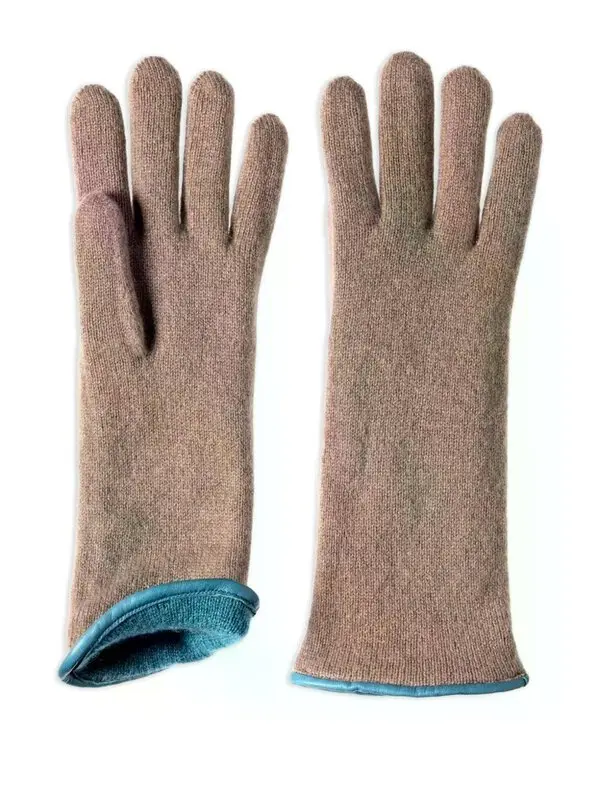 RESTELLI Leather-trim Gloves - Neutrals