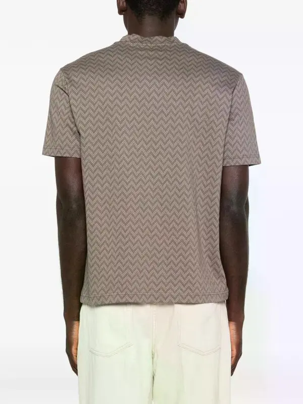 Emporio Armani Icon Chevron-pattern Cotton T-shirt - Brown
