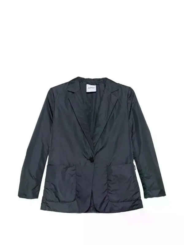 Aspesi Single-breasted Blazer With Notched Lapels - Blue