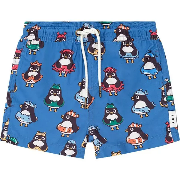 HUXBABY Percy Print Boardshorts - Blue Multi