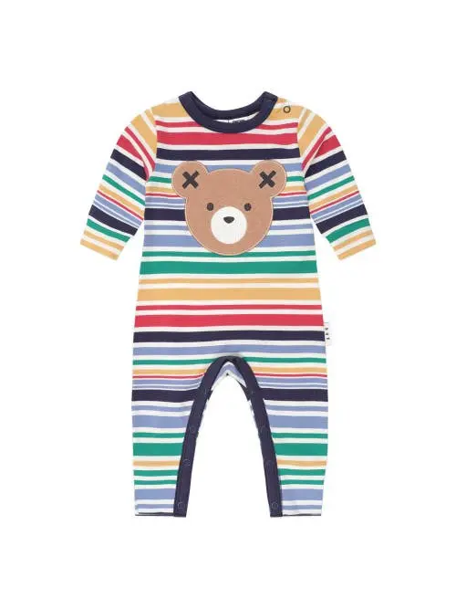 HUXBABY Rainbow Stripe Huxbear Romper - Multi