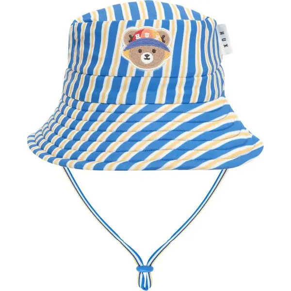 HUXBABY Beach Hux Stripe Swim Hat - Cobalt/sunburst