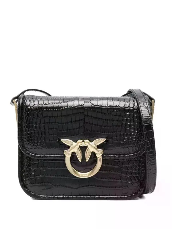 Pinko Crocodile-effect Flap Shoulder Bag