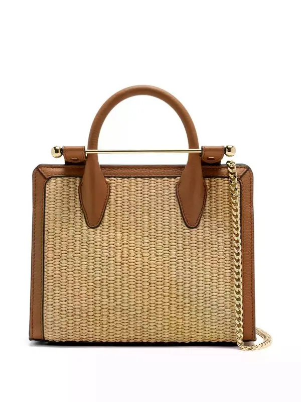 Strathberry Woven Detail Top Handle Satchel - Neutrals