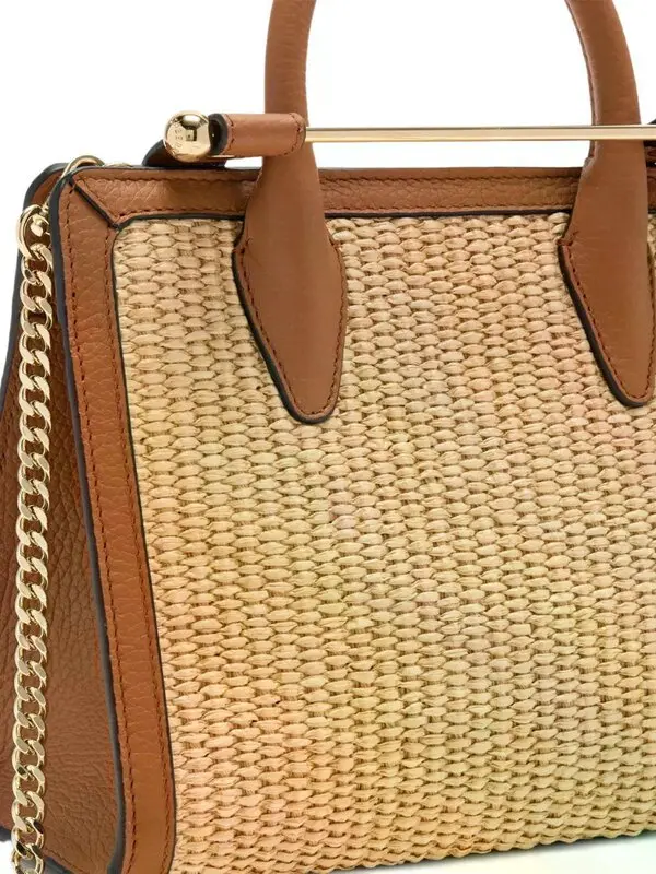 Strathberry Woven Detail Top Handle Satchel - Neutrals