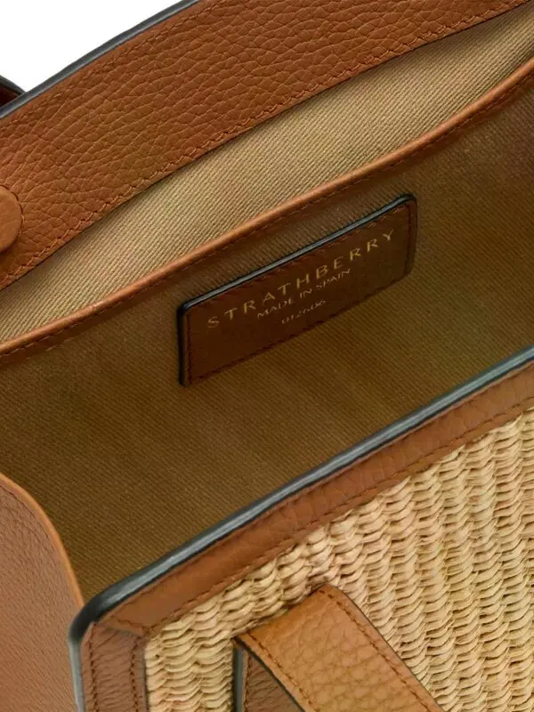 Strathberry Woven Detail Top Handle Satchel - Neutrals