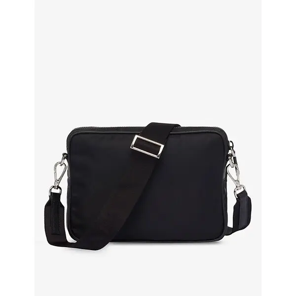 Prada Re-nylon And Leather Shoulder Bag - Black
