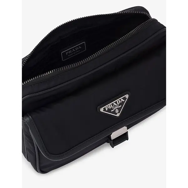 Prada Re-nylon And Leather Shoulder Bag - Black