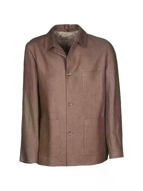 LARDINI Buttoned Pocket Jacket - Brown