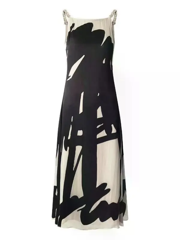 Shanghai Tang Abstract-print Silk Dress - Black