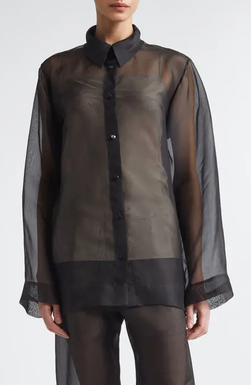 GIA STUDIOS Lisse Classic Silk Organza Button-up Shirt