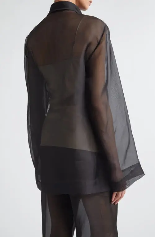 GIA STUDIOS Lisse Classic Silk Organza Button-up Shirt