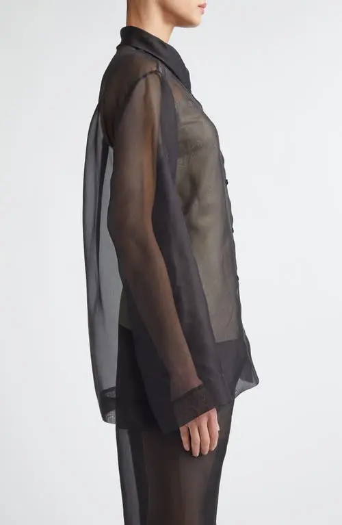 GIA STUDIOS Lisse Classic Silk Organza Button-up Shirt