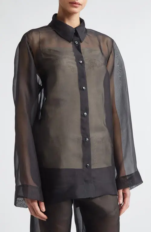 GIA STUDIOS Lisse Classic Silk Organza Button-up Shirt