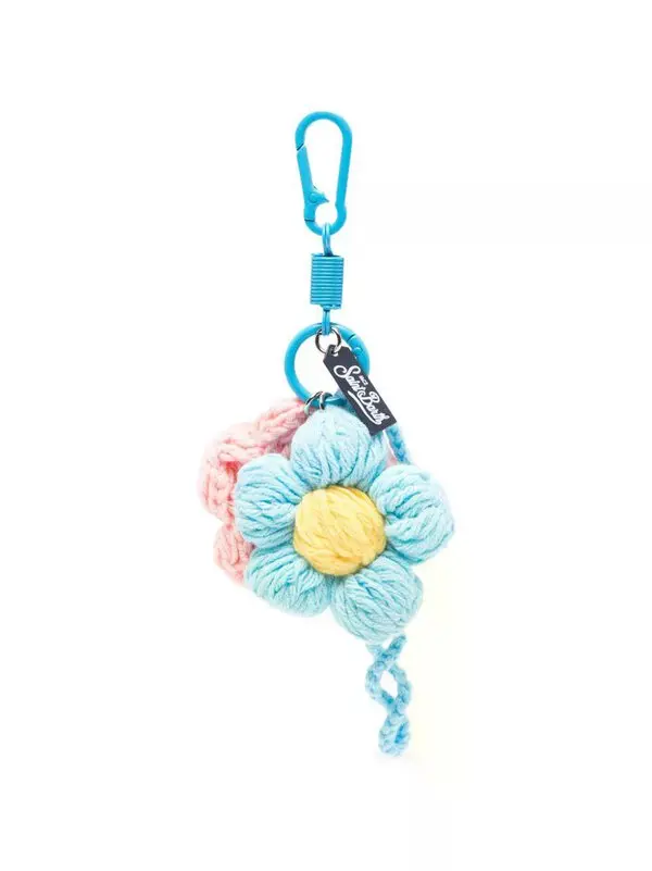 MC2 SAINT BARTH Crochet Flower Keyring - Blue