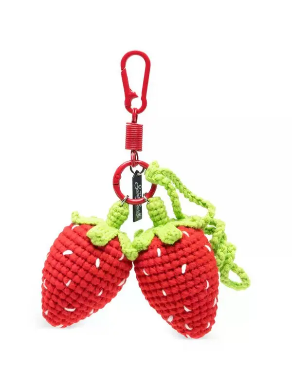 MC2 SAINT BARTH Strawberry Crochet Keyring - Red