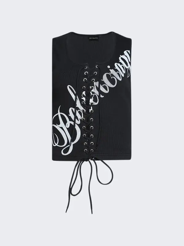 Balenciaga Lace-up Top - Black & White