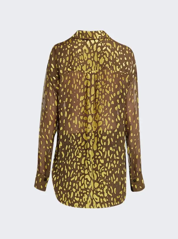 FERRAGAMO Devoré Georgette Shirt - Brown