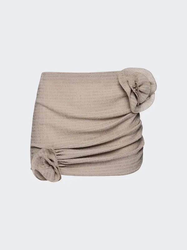 Magda Butrym Floral Appliqué Mini Skirt - Grey