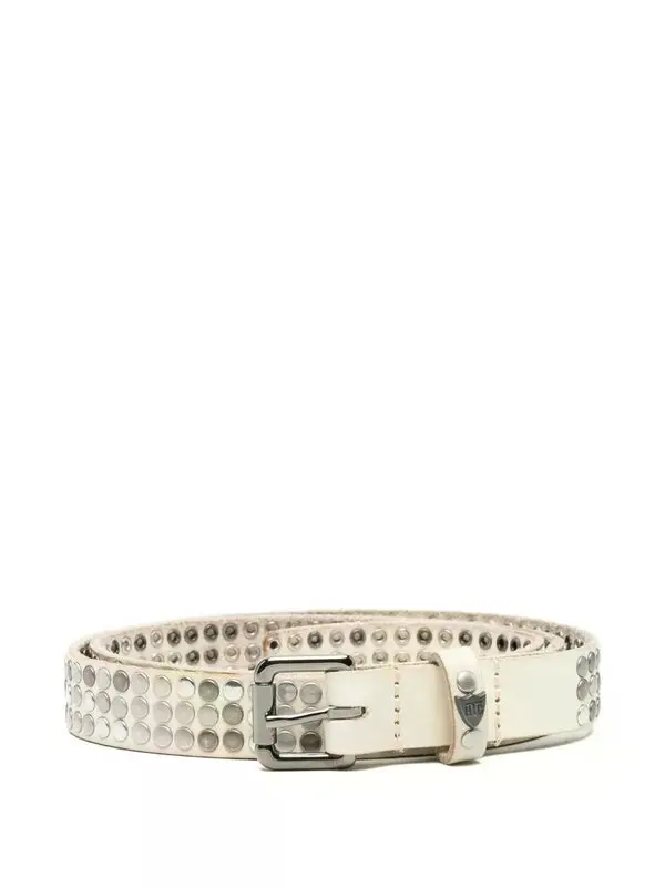 HTC LOS ANGELES Studded Leather Belt - Neutrals