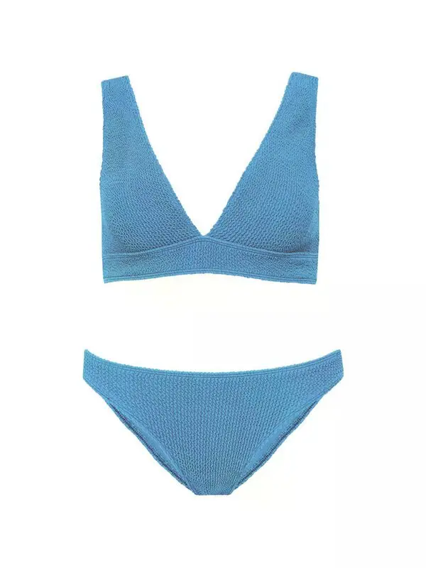 SORBET ISLAND Textured Bikini Set - Blue