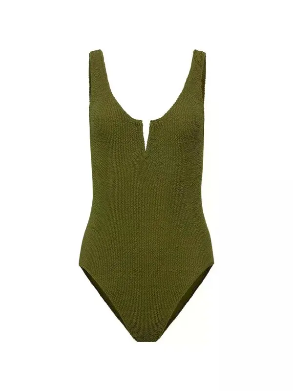 SORBET ISLAND Ava V-neck One-piece Swimsuit - Green