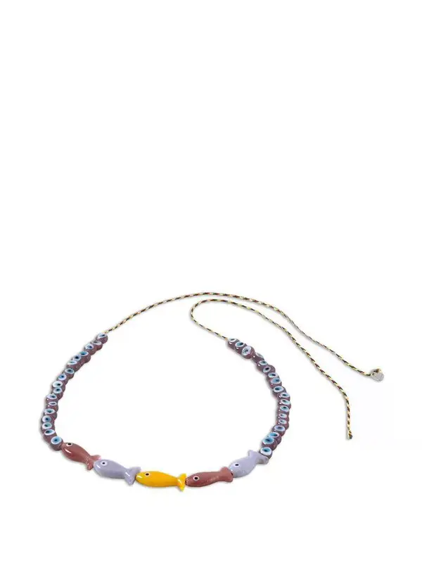 SORBET ISLAND Fish Beaded Necklace - Purple