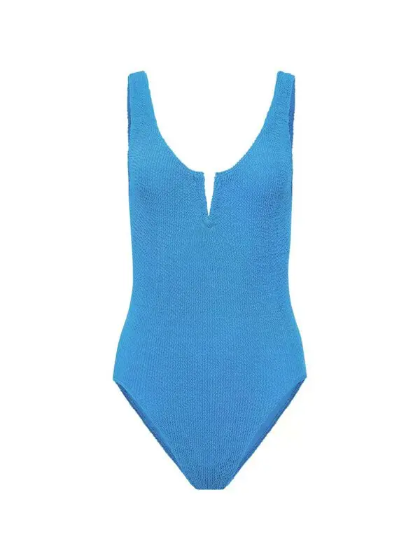 SORBET ISLAND Ava Textured One-piece Swimsuit - Blue