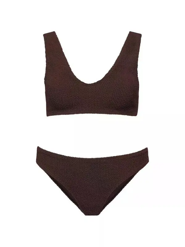 SORBET ISLAND Textured Bikini Set - Brown