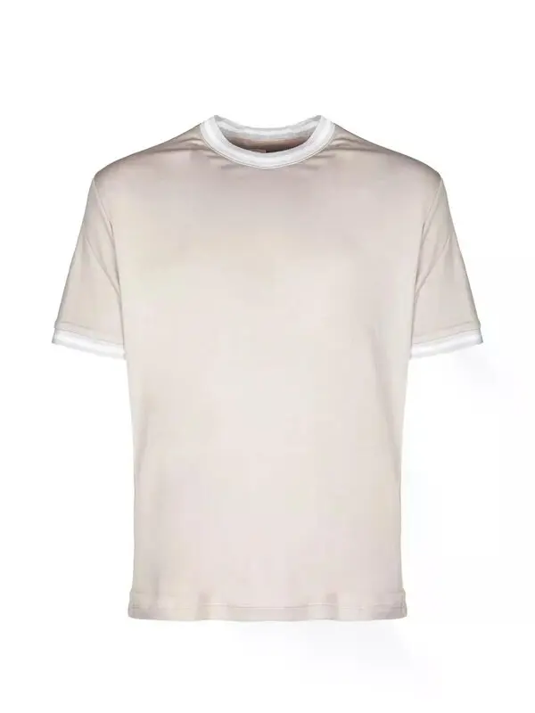 Eleventy Ringer Trim T-shirt - Neutrals