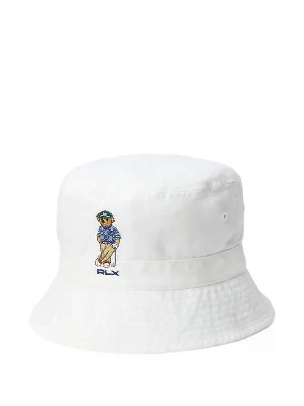 Rlx Ralph Lauren Bear-graphic Bucket Hat - White