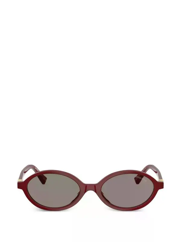 Miu Miu Regard Oval-frame Sunglasses - Red
