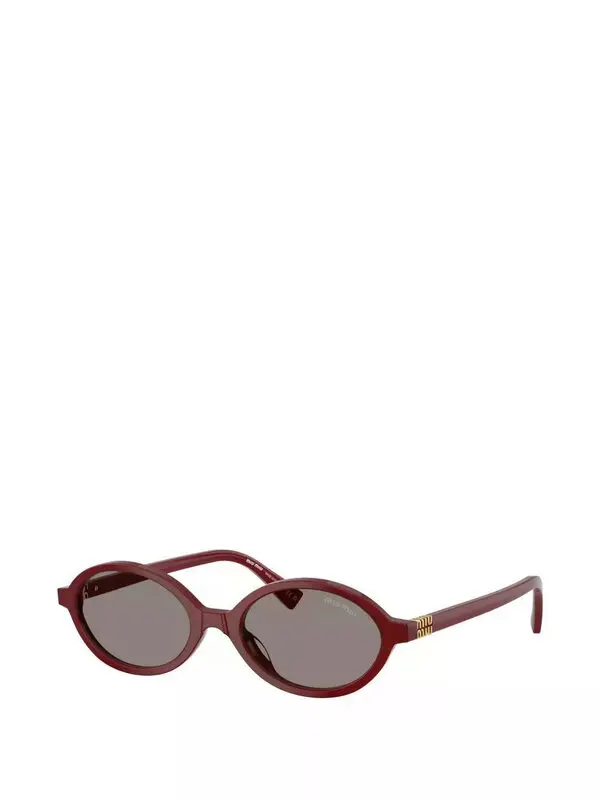 Miu Miu Regard Oval-frame Sunglasses - Red