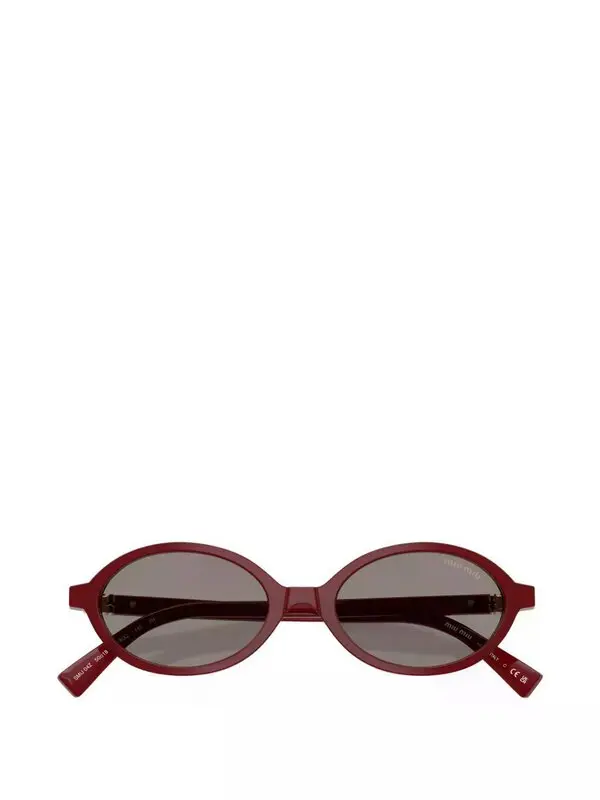 Miu Miu Regard Oval-frame Sunglasses - Red