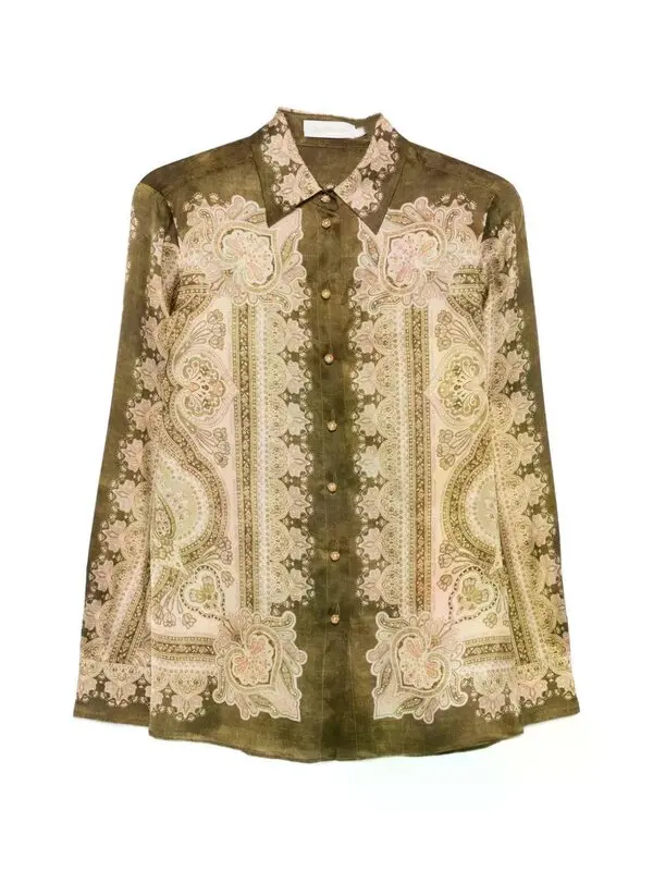 Zimmermann Luna Paisley Buttoned Shirt - Green