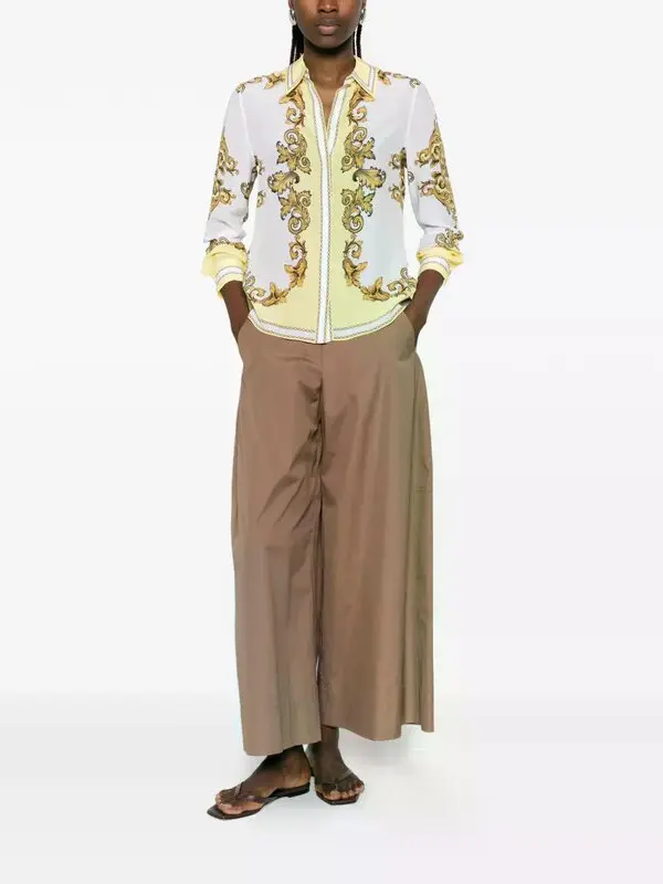 Alice + Olivia Graphic-print Silk Shirt