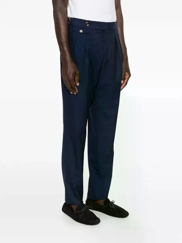 Brunello Cucinelli Pleated Buckle Trousers - Blue