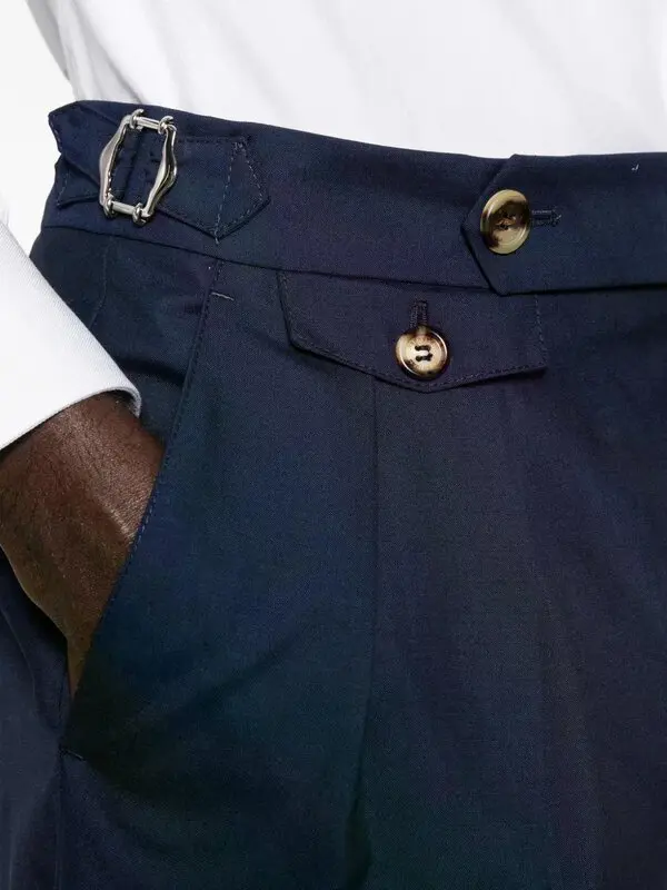 Brunello Cucinelli Pleated Buckle Trousers - Blue