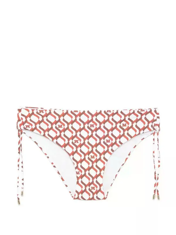 Max Mara Sibilla Geometric-pattern Bikini Bottoms - White