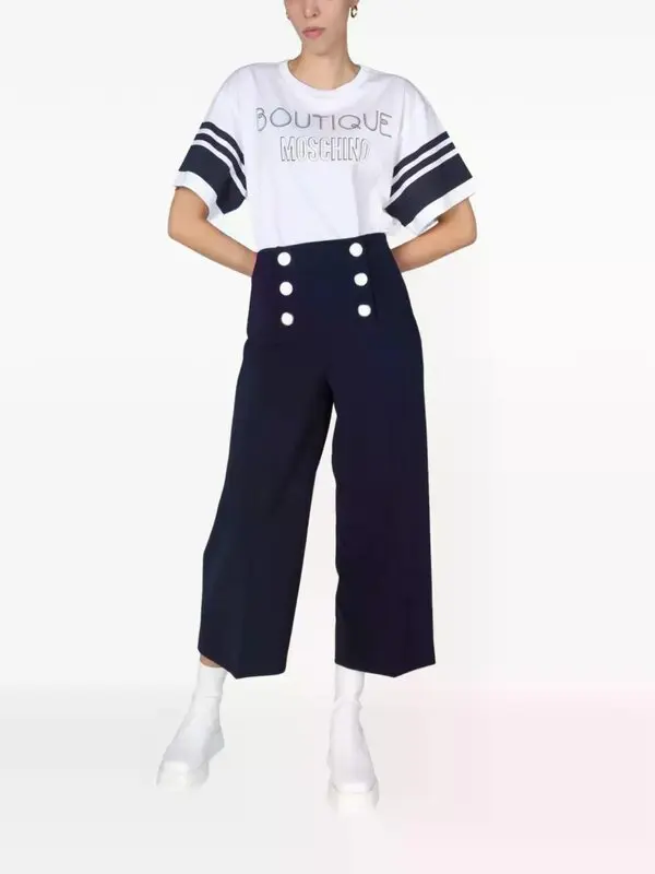 Moschino Button Detailed Wide Leg Trousers