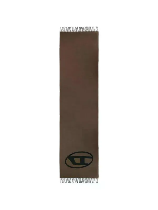 DIESEL® Stevie Logo-details Fringed Scarf