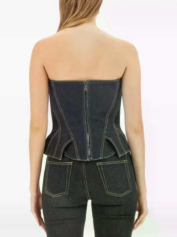 Alexander McQueen Denim Bustier Top