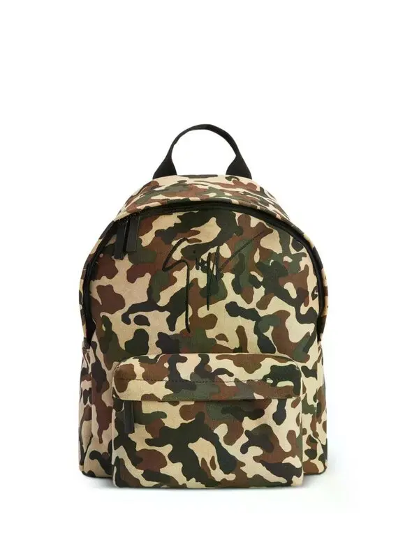 GIUSEPPE ZANOTTI Camouflage Logo Backpack - Neutrals