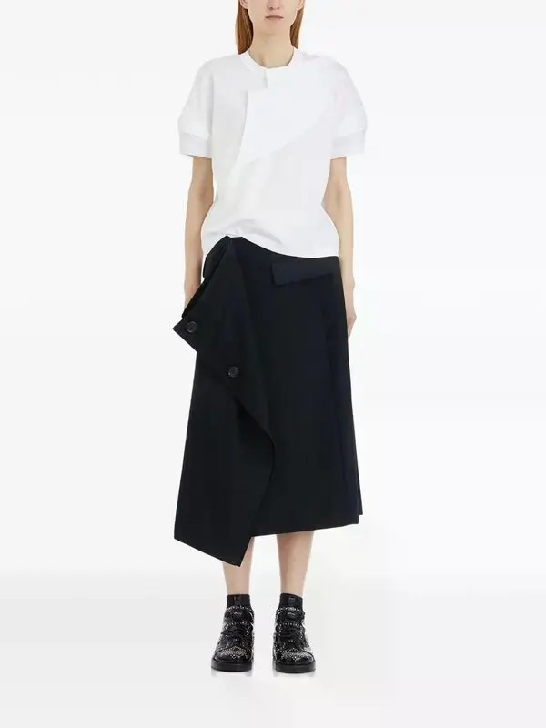Comme Des Garçons Button Detailed Midi Skirt